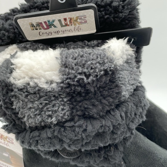 Muk Luks | Shoes | Muk Luks Tall Faux Fur Leg Slipper Boots Black And ...